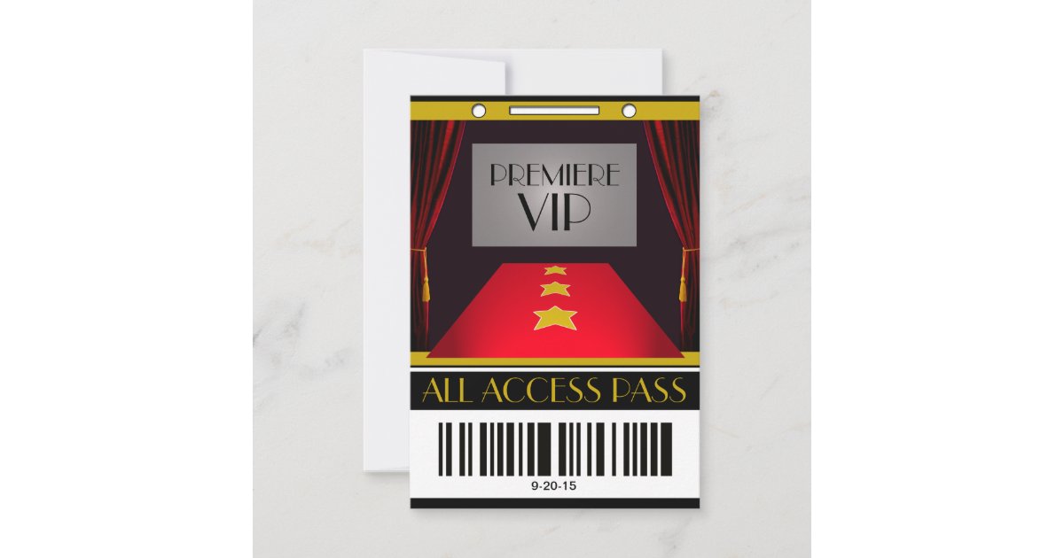 Hollywood Premiere VIP Birthday Party Invitation | Zazzle