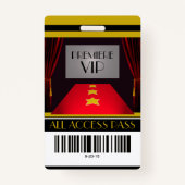Hollywood Premiere VIP Birthday Party Invitation Badge | Zazzle