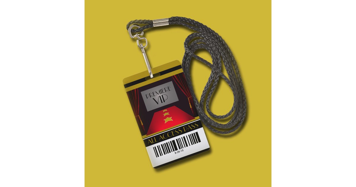 Hollywood Premiere VIP Birthday Party Invitation Badge | Zazzle