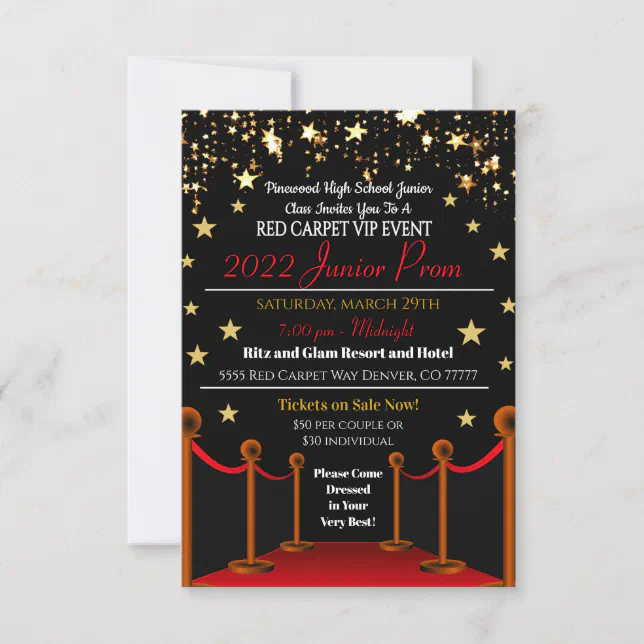Hollywood Red Carpet Dance Invitation | Zazzle