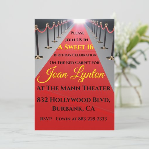 Hollywood Red Carpet Invitation | Zazzle