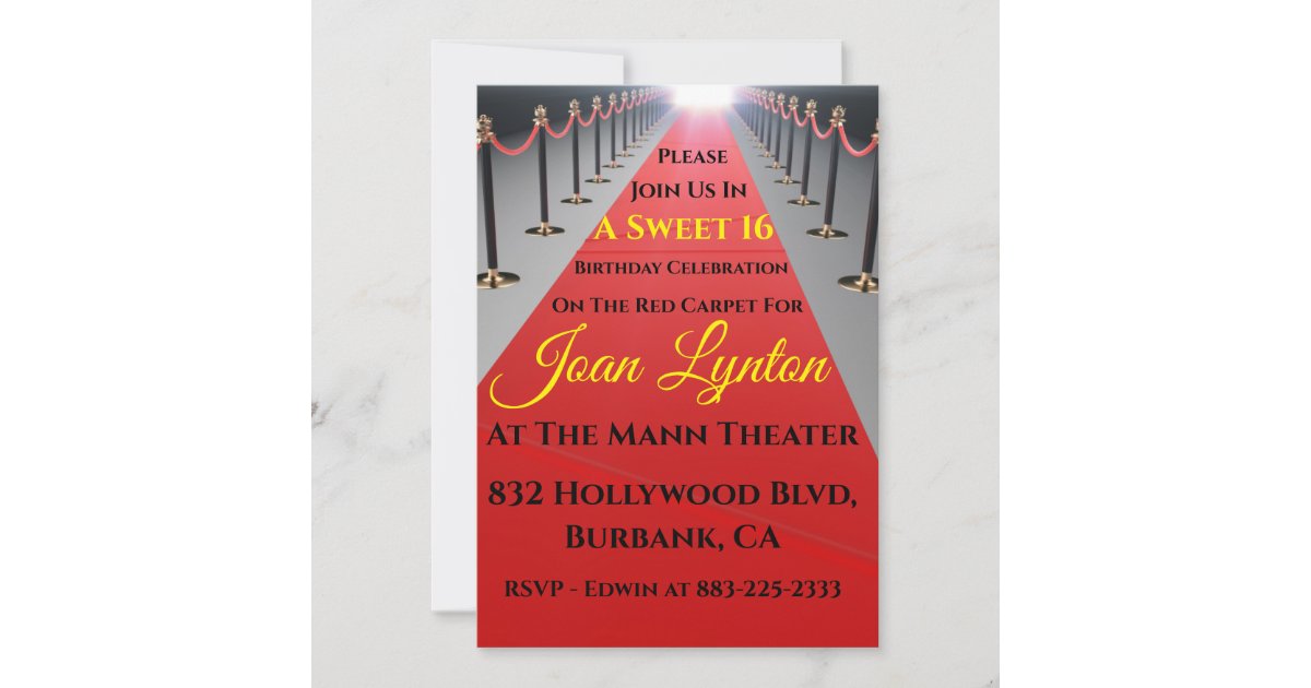 Hollywood Red Carpet Invitation | Zazzle
