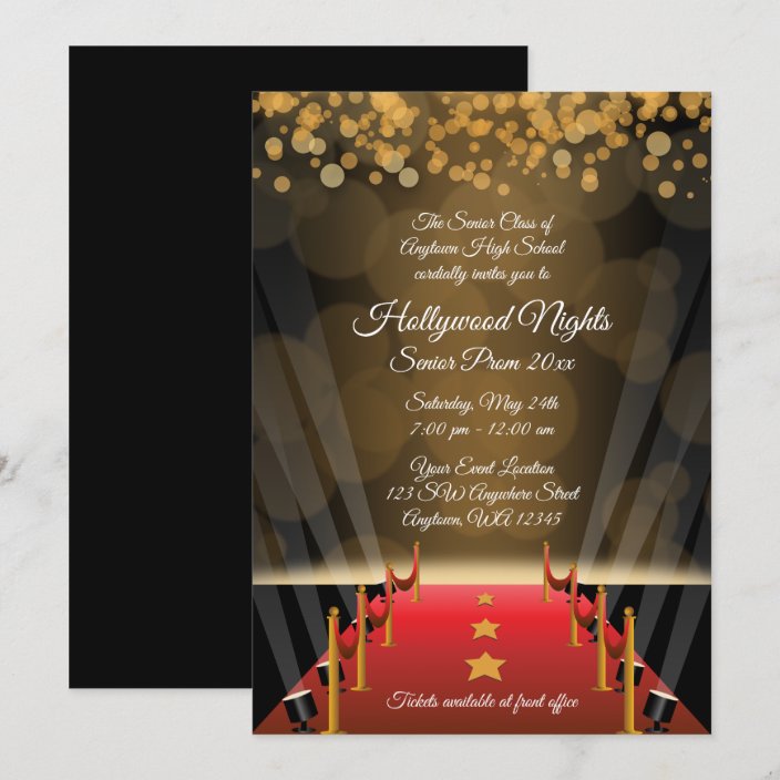 Hollywood Red Carpet Prom Formal Invitations | Zazzle