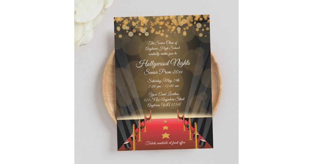 Hollywood Red Carpet Prom Formal Invitations | Zazzle