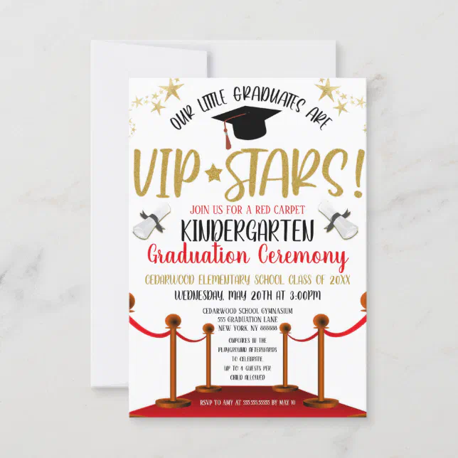 Hollywood Red Carpet Theme Graduation Invitation | Zazzle