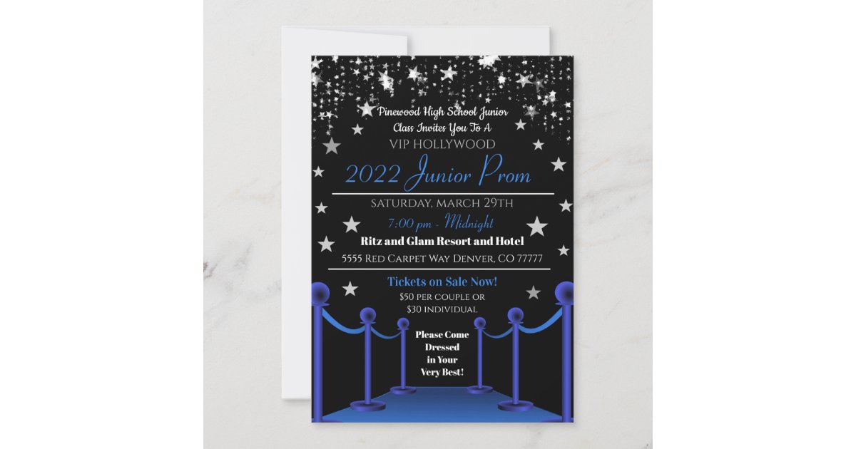 Hollywood VIP Prom Dance Invitation | Zazzle