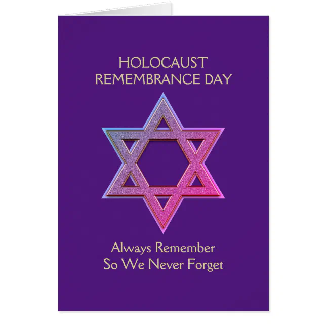 Holocaust Remembrance Day Memorial Card | Zazzle