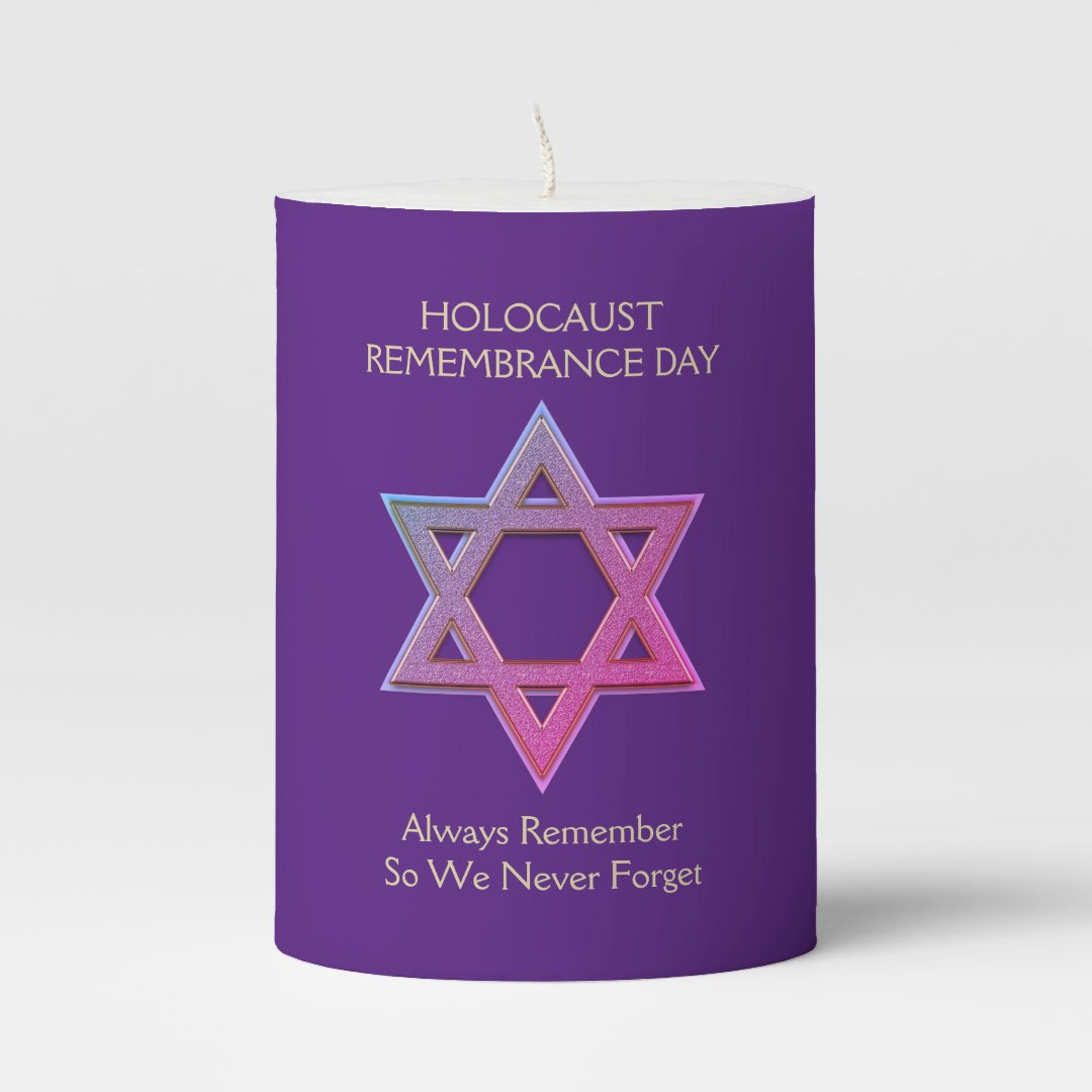 Holocaust Remembrance Day Pillar Candle | Zazzle