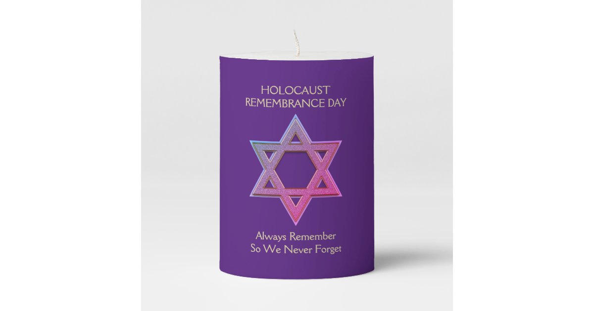Holocaust Remembrance Day Pillar Candle | Zazzle
