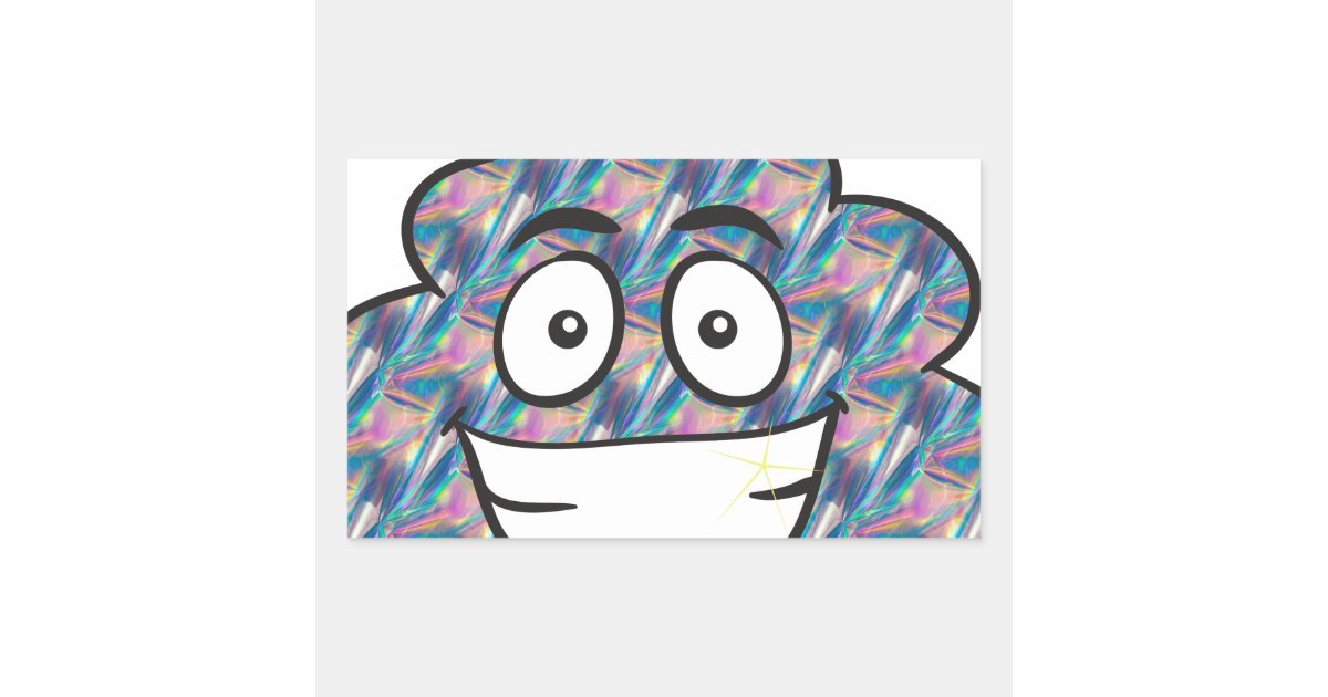 hologram poop emoji rectangular sticker | Zazzle