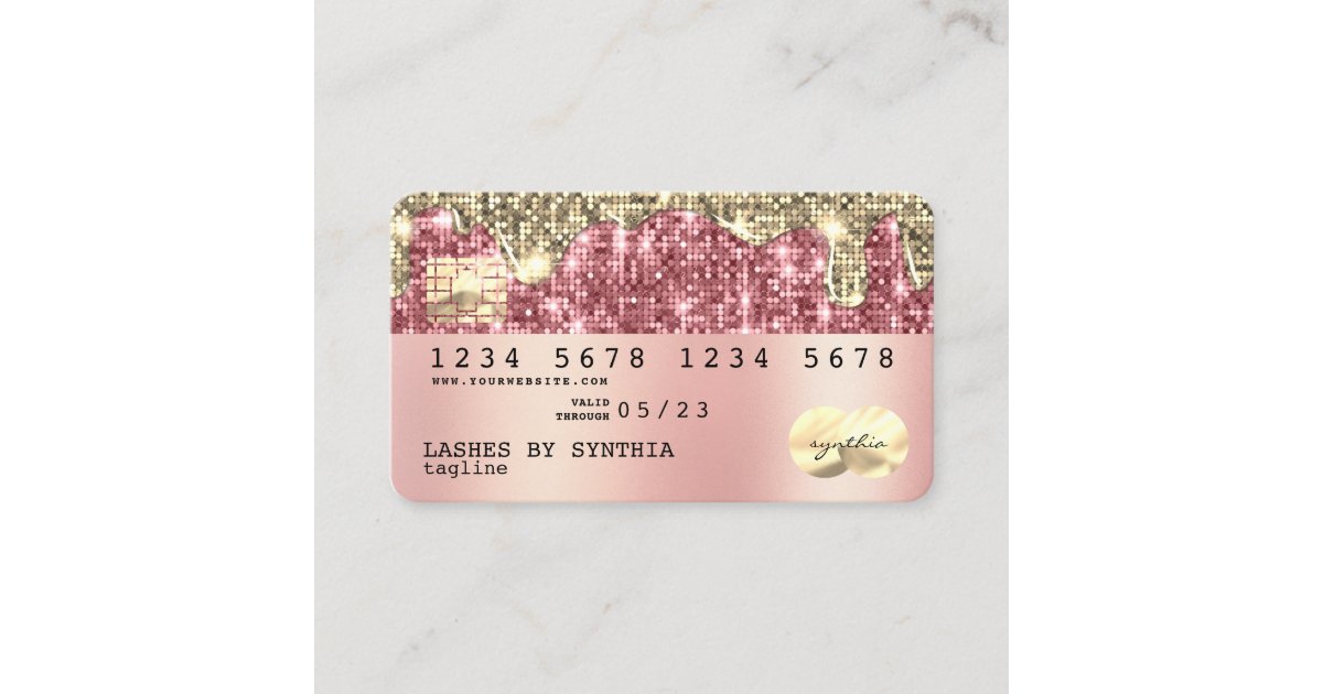 Holograph gold glitter Modern Credit Card | Zazzle