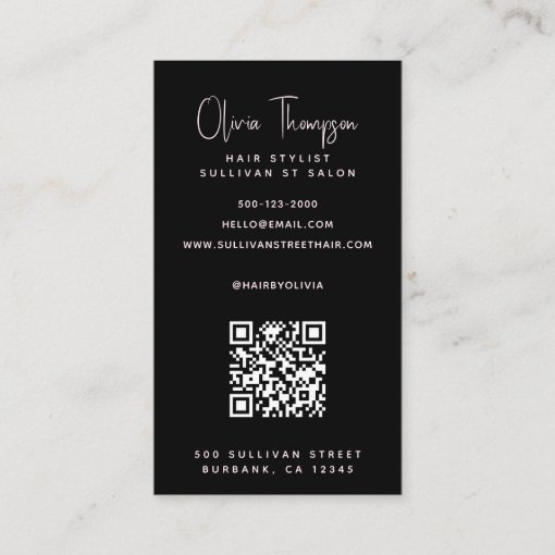 Holograph Hair Stylist QR Code Business Card | Zazzle