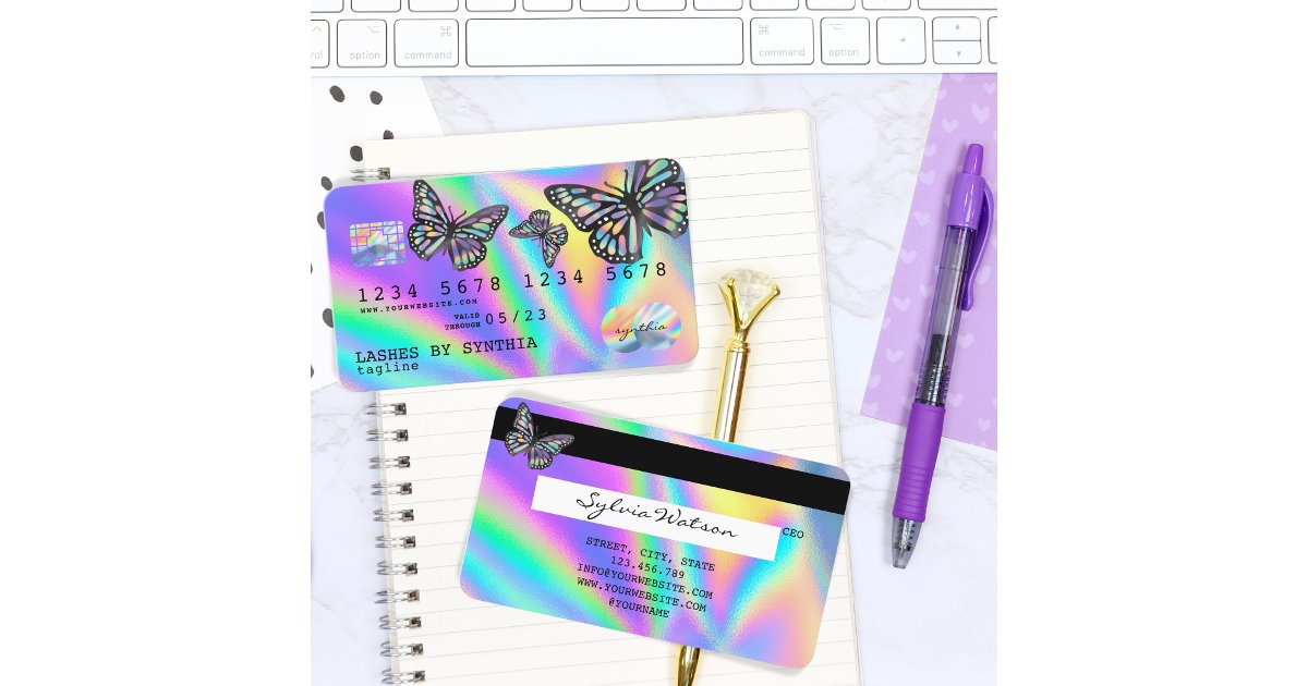 Holograph Modern Credit Card Monarch Butterfly | Zazzle