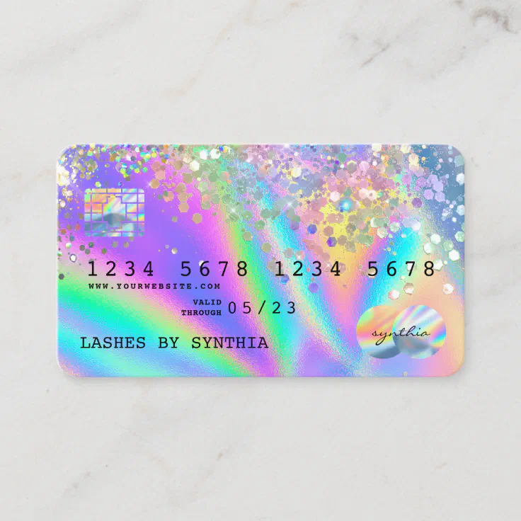 Holograph Modern Credit Card Style add logo | Zazzle
