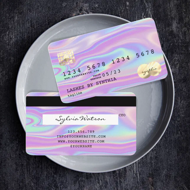 Holograph Modern Credit Card Style Add Logo | Zazzle