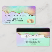 Holograph Pastel agate unicorn rainbow Credit Card | Zazzle