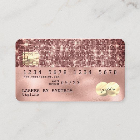 Holograph rose gold glitter Modern Credit Card | Zazzle.com