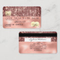 Holograph rose gold glitter Modern Credit Card | Zazzle