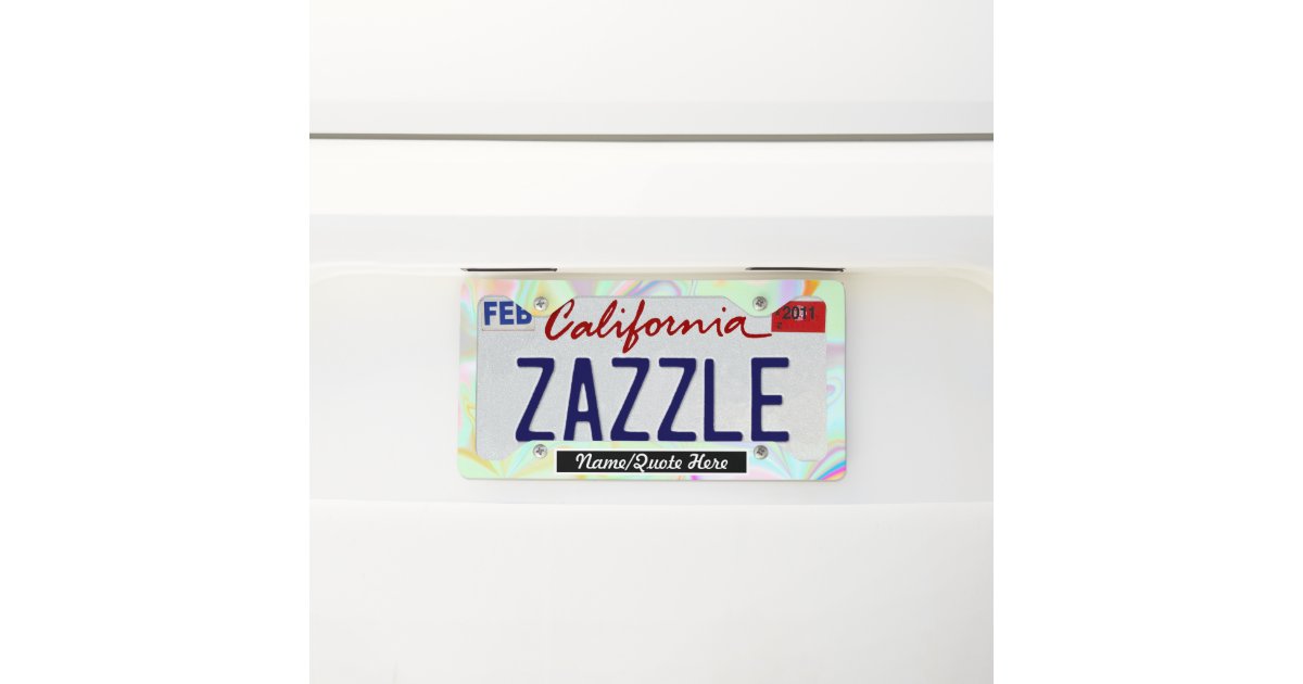 Holographic Abstract License Plate Frame | Zazzle