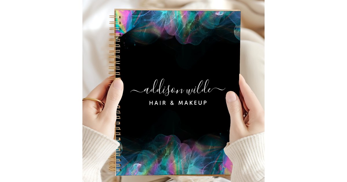 Holographic Alcohol Ink Business Planner | Zazzle
