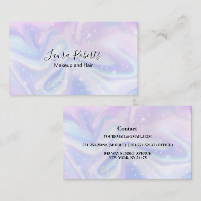 Holographic Background Hologram Neon Overlay Business Card | Zazzle
