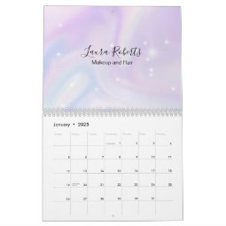 Holographic Background Hologram Neon Overlay Calendar | Zazzle