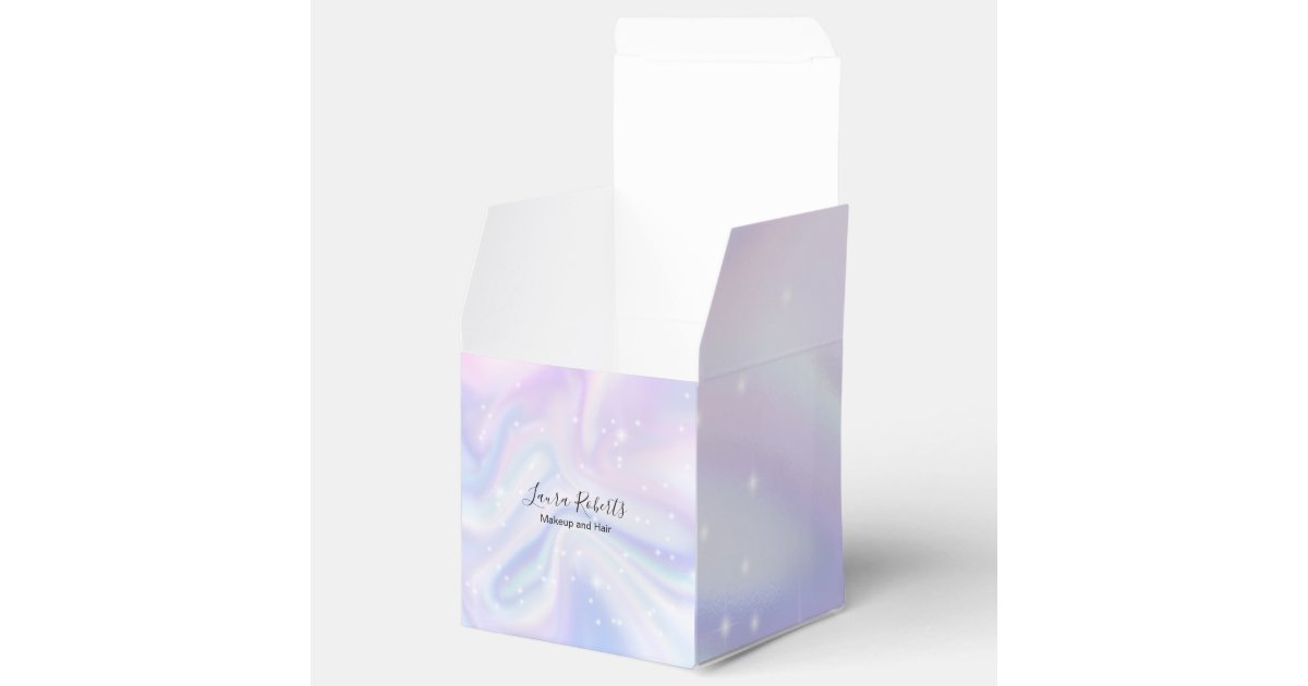 Holographic Background Hologram Neon Overlay Favor Boxes | Zazzle