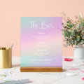Holographic Bar Menu Acrylic Sign | Zazzle