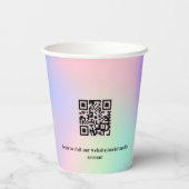 Holographic business corporate logo qr code paper cups | Zazzle