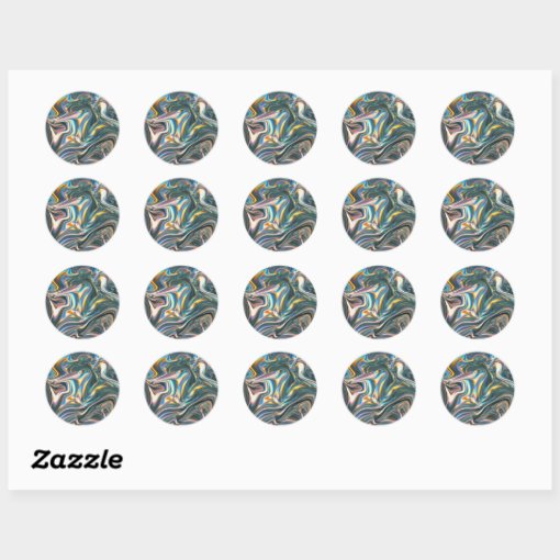 Holographic Chrome Classic Round Sticker | Zazzle