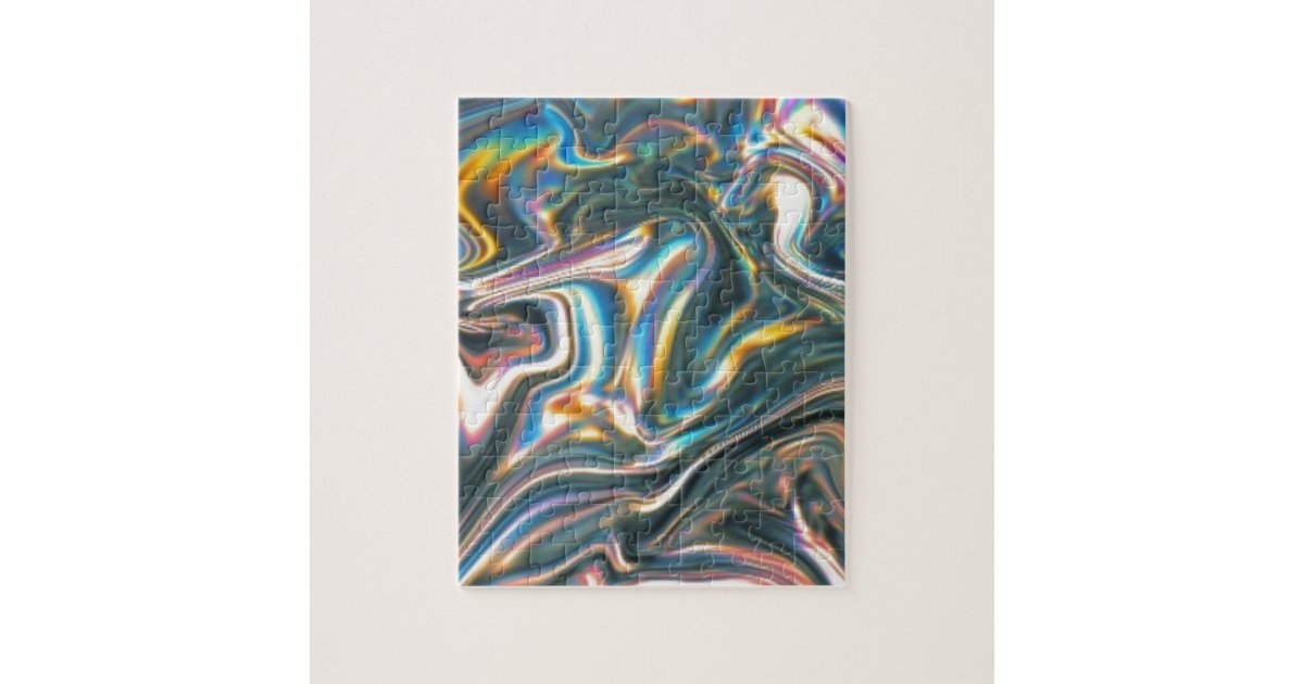 Holographic Chrome Jigsaw Puzzle | Zazzle
