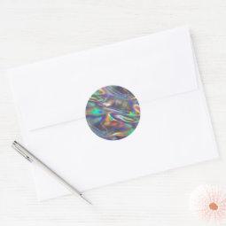 holographic classic round sticker | Zazzle
