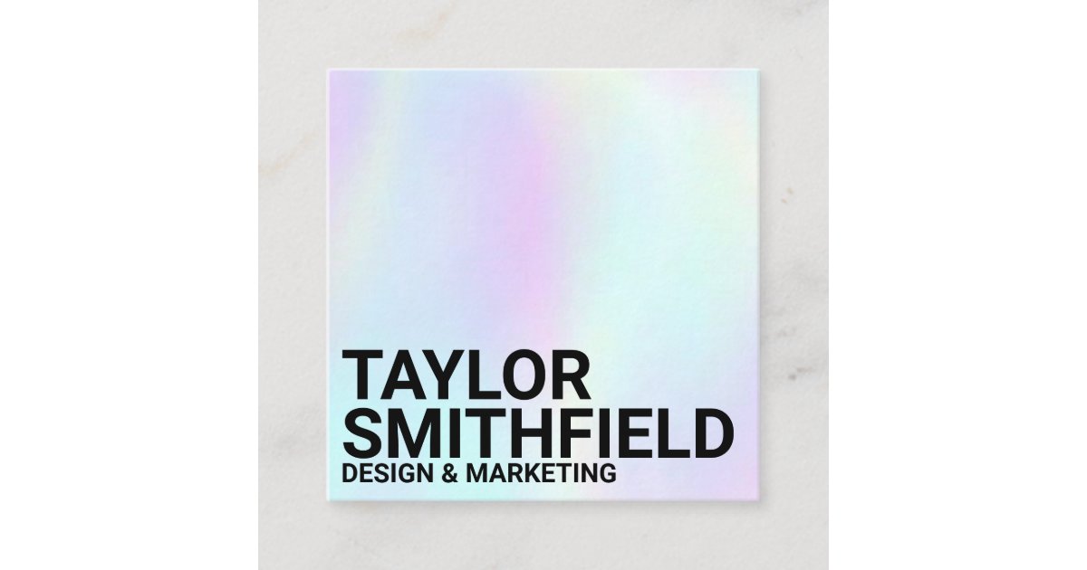 Holographic Color Shift Square Business Card | Zazzle