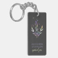Holographic Crystal Gemstone QR Code Black Keychain | Zazzle