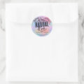 Holographic Drips Custom Logo Product Design Classic Round Sticker | Zazzle