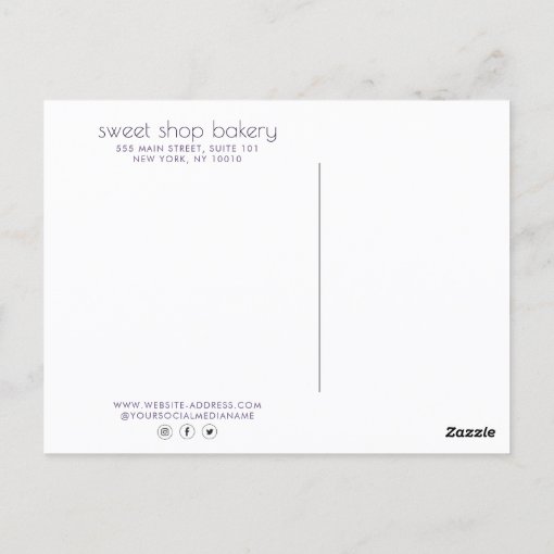 Holographic Glitter Bakery, Sweets Postcard | Zazzle