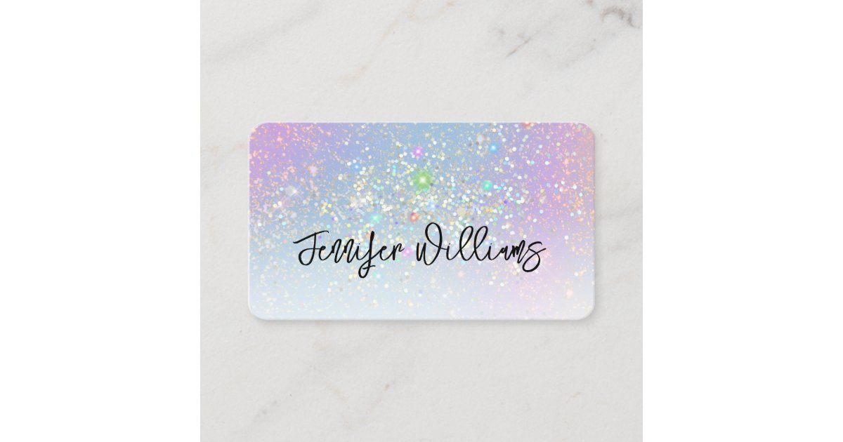 Holographic Glitter Elegant Sparkles Beauty Glam Business Card | Zazzle