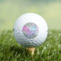 Holographic Glitter Rainbow Pastels Monogram Golf Balls | Zazzle