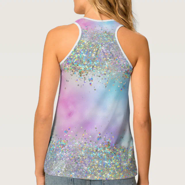 Holographic Glitter Rainbow Pastels Tank Top | Zazzle