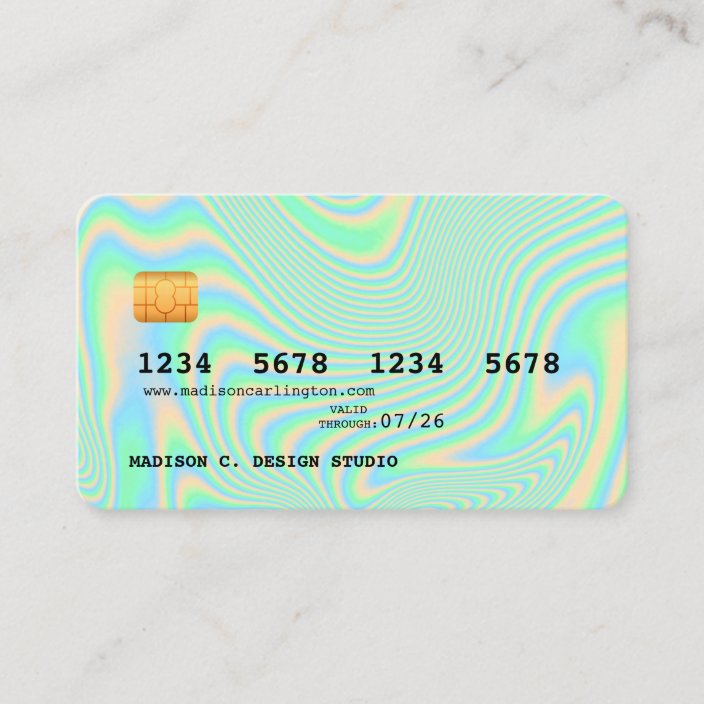 Holographic green credit card style | Zazzle.com