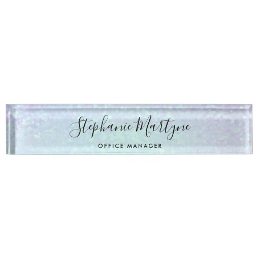 Holographic Iridescent Pastel Desk Name Plate | Zazzle