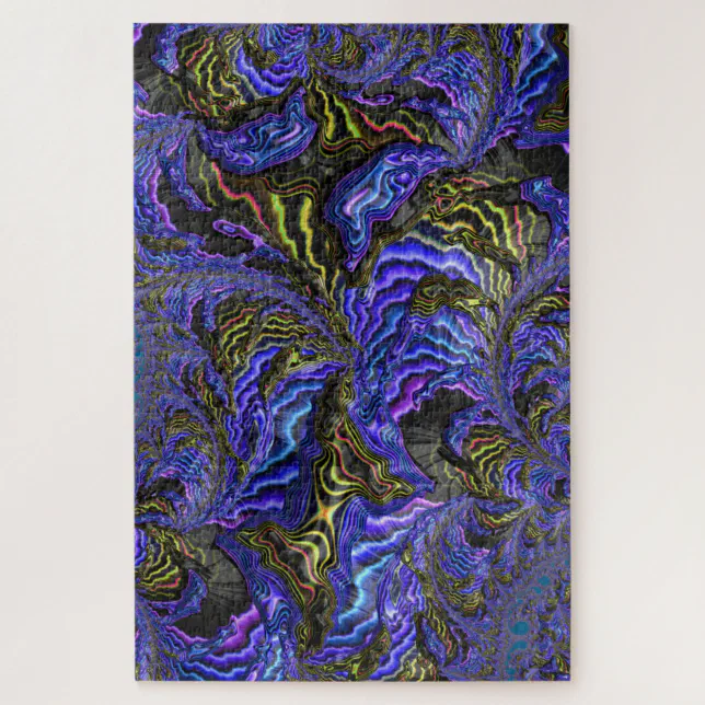Holographic Look Colorful Fractal Art Impossible Jigsaw Puzzle | Zazzle