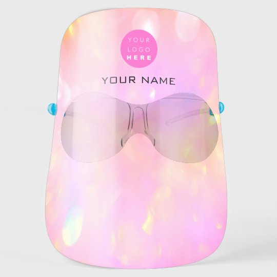 Holographic Name Logo Therapy Nails Hair Makeup Face Shield | Zazzle.com