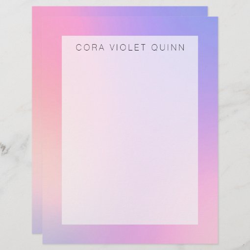 Holographic Ombre Letterhead | Zazzle