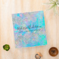Holographic Opal Stone Glitter Calligraphy 3 Ring Binder | Zazzle