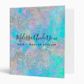 Holographic Opal Stone Glitter Calligraphy 3 Ring Binder | Zazzle