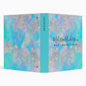 Holographic Opal Stone Glitter Calligraphy 3 Ring Binder | Zazzle