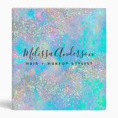 Holographic Opal Stone Glitter Calligraphy 3 Ring Binder | Zazzle