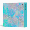 Holographic Opal Stone Glitter Calligraphy 3 Ring Binder | Zazzle