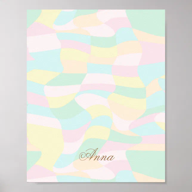Holographic Pattern Custom Name Poster | Zazzle